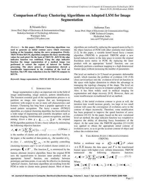 Pdf Comparison Of Fuzzy Clustering Algorithms On Adapted Lsm For