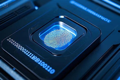 Secure Fingerprint Scanner With Binary Code Design Background Fingerprint Scanner Binary Code