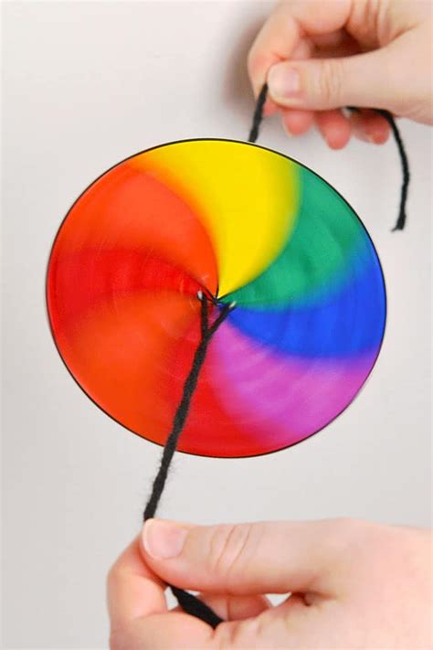 Diy String Spinner Toy Paper Wheel Spinner Toy