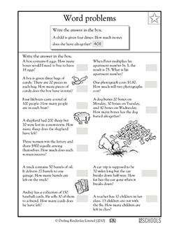 Rd Grade Th Grade Math Worksheets Word Problems Greatschools