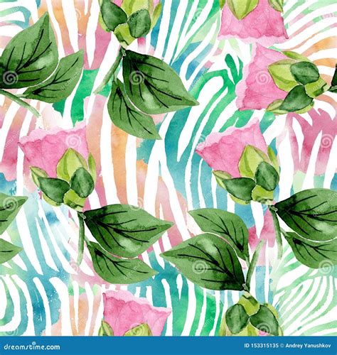 Pink Camellia Floral Botanical Flowers Watercolor Background