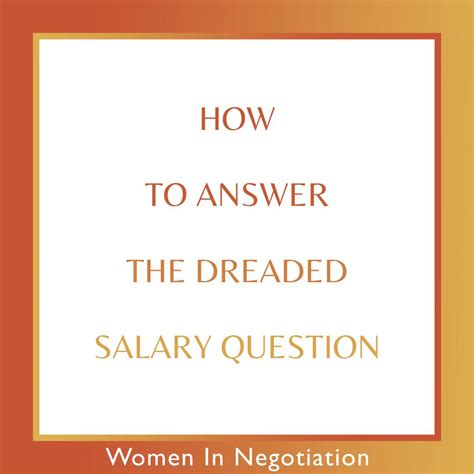 How To Answer The Salary Question