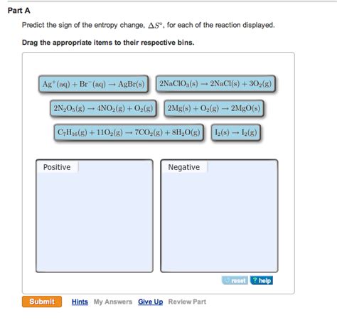 Solved Predict The Sign Of The Entropy Change S Degree Chegg Com