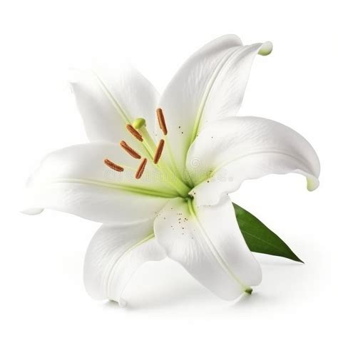 White Lilly Flower Isolated Illustration Ai Generative Stock