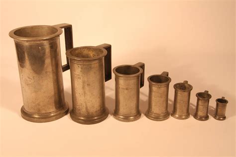 Set Of Seven 19th Century French Pewter Measures At 1stdibs