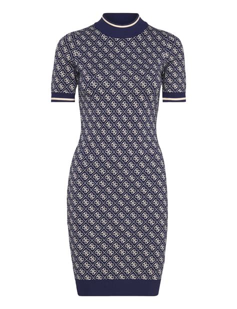 Guess Jeans Ss Lise 4g Logo Swtr Dress Midikleider