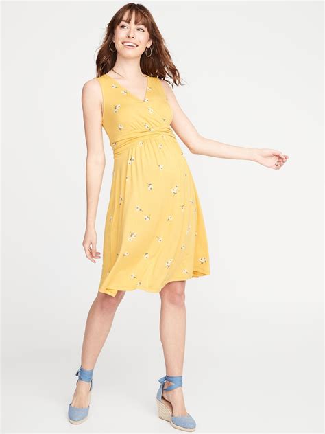 Maternity Waist Defined Cross Front Jersey Dress Old Navy