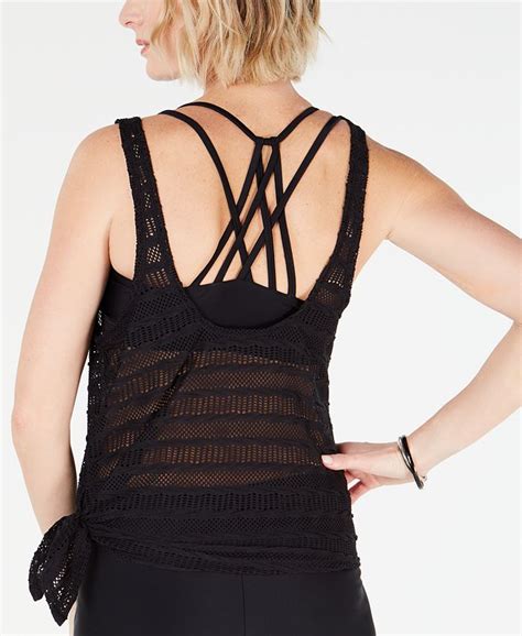 Go By Gossip Mix And Mesh Crochet Tankini Top And Reviews Swimsuits