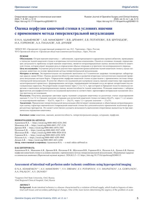 Pdf Assessment Of Intestinal Wall Perfusion Under Ischemic Conditions