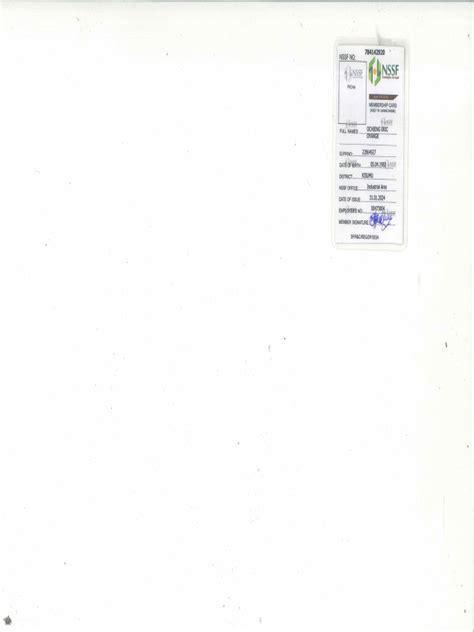 Nssf Card Eric Ochieng Oyange Pdf