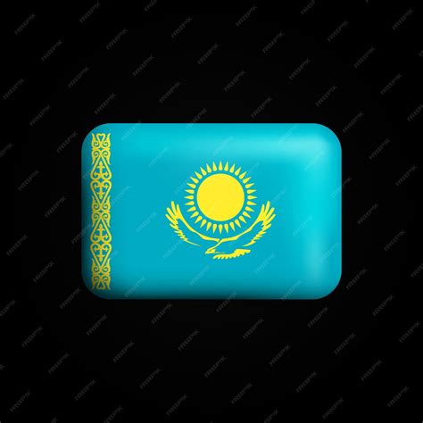 Premium Vector Kazakhstan Flag 3d Icon National Flag Of Kazakhstan