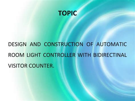 Automatic Room Light Controller Ppt