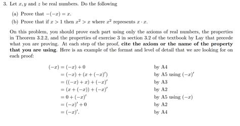 Solved Let Xy ﻿and Z ﻿be Real Numbers Do The Followinga