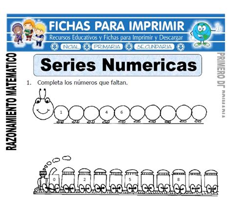 Series Numéricas para Primero de Primaria Fichas para Imprimir