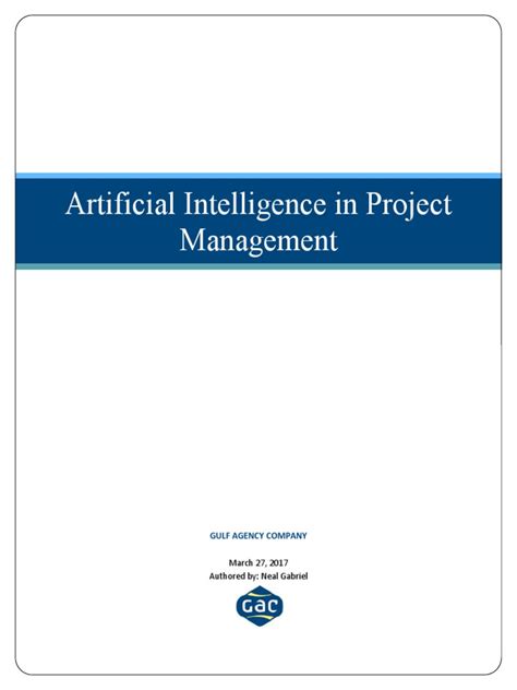 Artificial Intelligence In Project Management Pdf Artificial