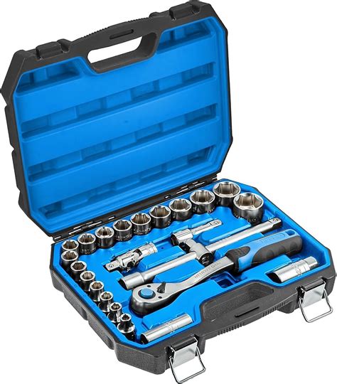 Hogert 46pc Tool Set Socket Spanner Screwdriver Bits 14 Inch Alloy