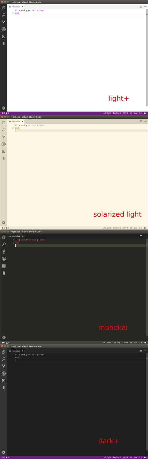Lua Highlighting Bug In Lightlightdarkdark · Issue 71504 · Microsoftvscode · Github