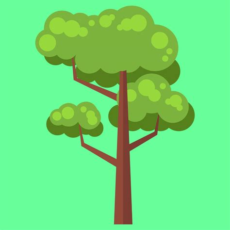 Elemento De Ilustración De árbol Plano Diseño Minimalista De árbol Apto Para Elemento De
