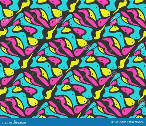 Abstract Bright Cute Colorful Pattern Stock Vector Illustration Of Figurinesand Confetti
