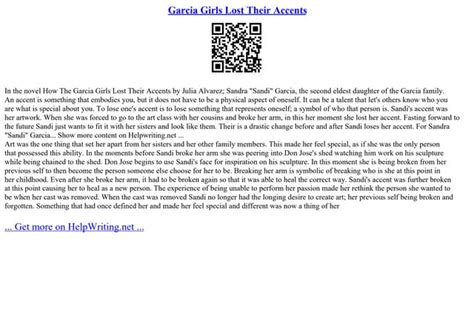 Garcia Girls Lost Their Accents Ppt