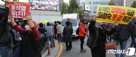 손 피켓 든 보수와 진보 네이트 뉴스