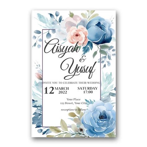 Imágenes De Invitaciones Boda Flores Azules Descarga Gratuita En Freepik
