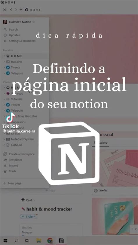 Definindo a página inicial do notion Álbuns de fotos personalizados