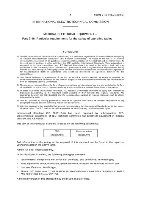 Iec 60601 2 46 Ed 1 0 En 1998 1998 Edition Pdf