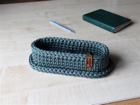 Oval Eyeglass Holder With Bottom Border Crochet Glasses Storage