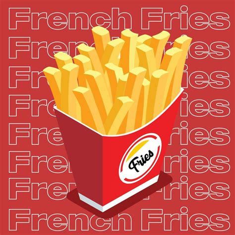 Ilustração Vetorial Fundo Fast Food Batatas Fritas ícone Símbolo