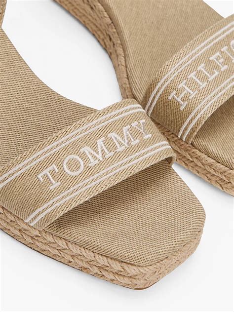 Hilfiger Monotype Wedge Espadrilles Beige Tommy Hilfiger