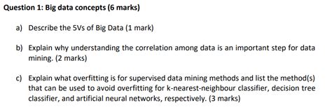 Solved Question Big Data Concepts Marks A Describe Chegg