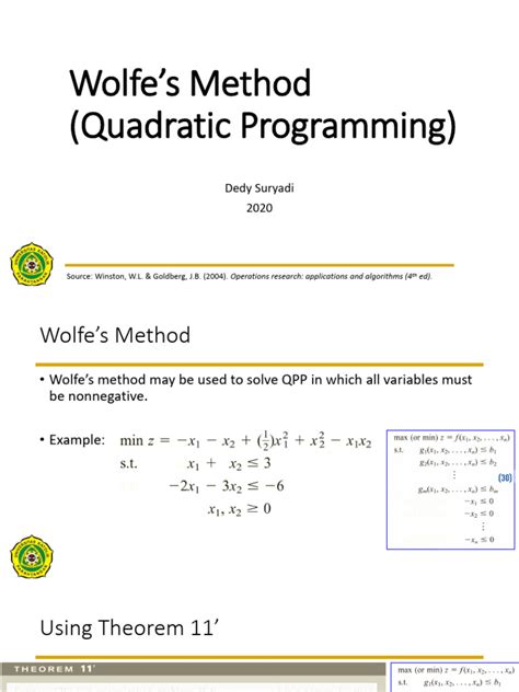 quadraticprogramming wolfe pdf mathematical optimization linear