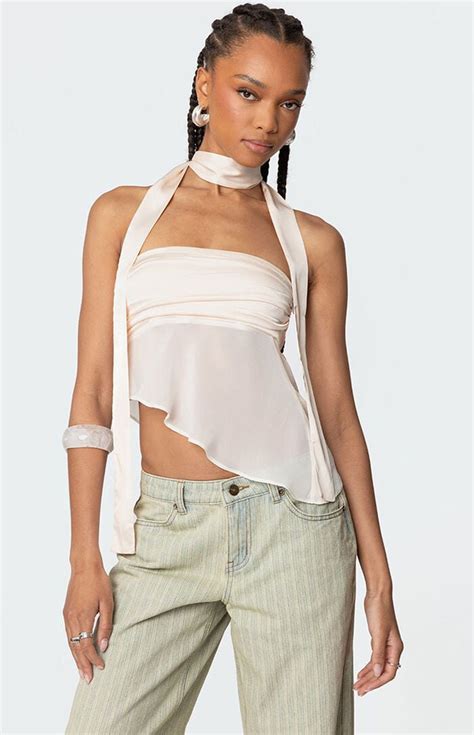 Edikted Asymmetric Two Piece Scarf Top Pacsun