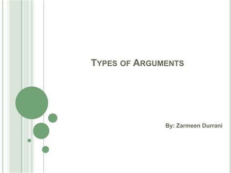 Types Of Arguments PPTX