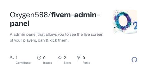 Github Oxygen Fivem Admin Panel A Admin Panel That Allows You To