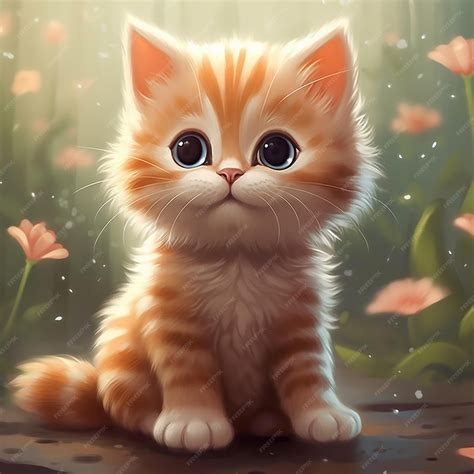 Premium Ai Image Cute Animated Cat Illustration Cartoon