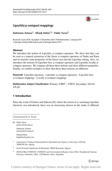 Lipschitz P Compact Mappings Request Pdf