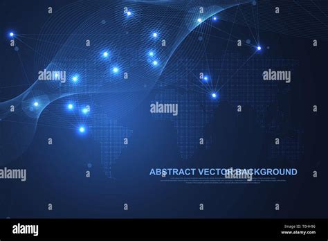 Networking Connection Concept Abstract Technology Global Network Connections With Points And