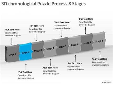 3d Chronological Puzzle Process 8 Stages Quote Flow Chart Powerpoint Templa