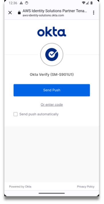 sign in to aws console mobile application with an aws access portal or third party idp url aws