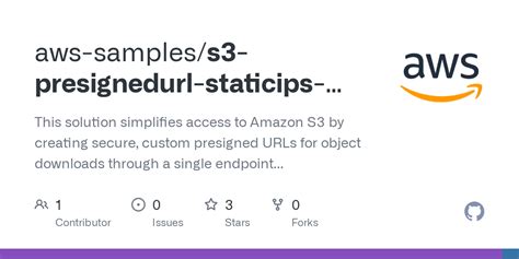github aws samples s3 presignedurl staticips endpoint with terraform this solution simplifies