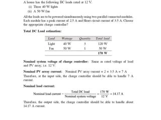 Photovoltaic System Solar Array Equivalent Circuits Characteristics
