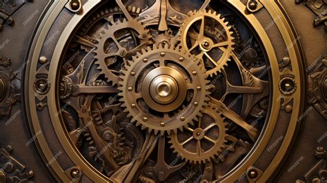 Premium Ai Image Steampunk Brass Aged Metal Plate