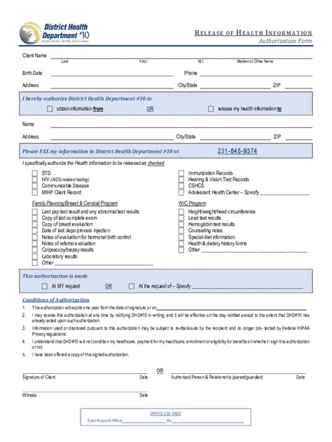 Fillable Online Release Of Health Information Authorization Fax Email