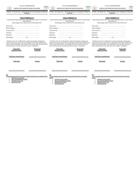 Surat Perizinan Santri Pdf