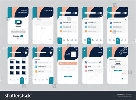 Inspirational Modern Storage App Ui Kit Stock Vector Royalty Free 1715052469 Shutterstock