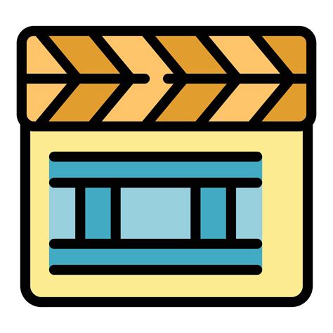 Project Clapper Icon Color Outline Vector Vector Art At Vecteezy