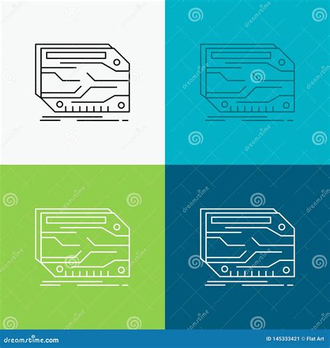Card Component Custom Electronic Memory Icon Over Various