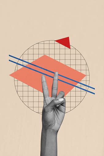 합성 이미지 몽타주 트렌드 아트 워크 3d 콜라주 제스처 두 손가락 손 바디 랭귀지 기호 안녕 안녕하세요 평화 승리 시원한 좋은